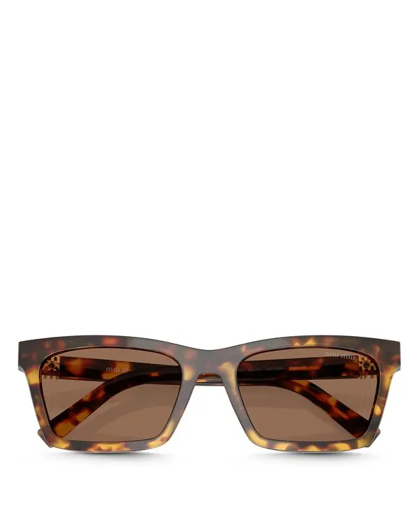 Miu Miu Rectangle Sunglasses, 55mm - Dark Brown