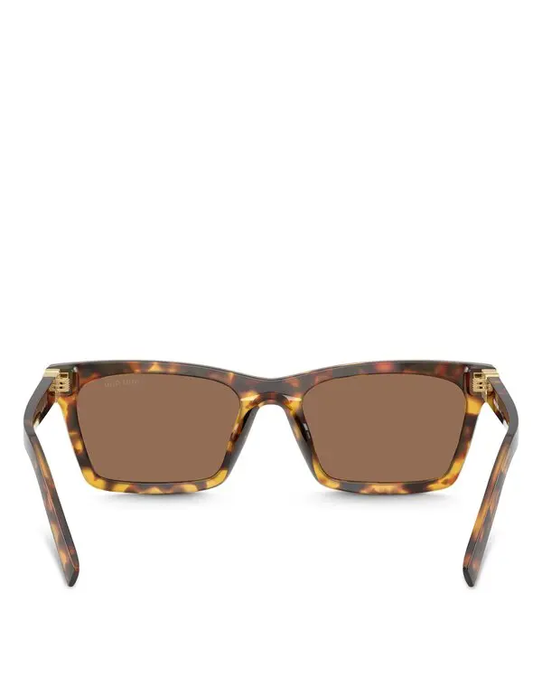 Miu Miu Rectangle Sunglasses, 55mm - Dark Brown