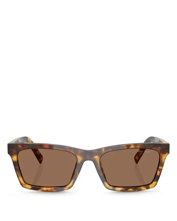 Miu Miu Rectangle Sunglasses, 55mm - Dark Brown