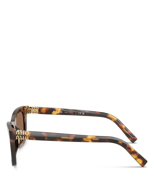 Miu Miu Rectangle Sunglasses, 55mm - Dark Brown