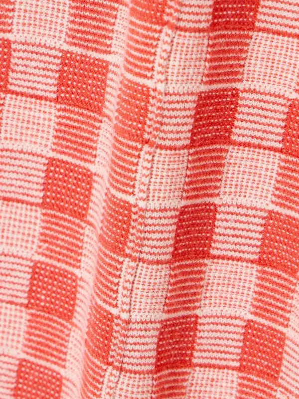 Guest In Residence Gingham Silk-blend Flared Pants