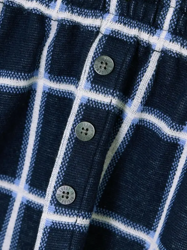 Guest In Residence Picnic Checked Silk And Linen-blend Shorts - Blue
