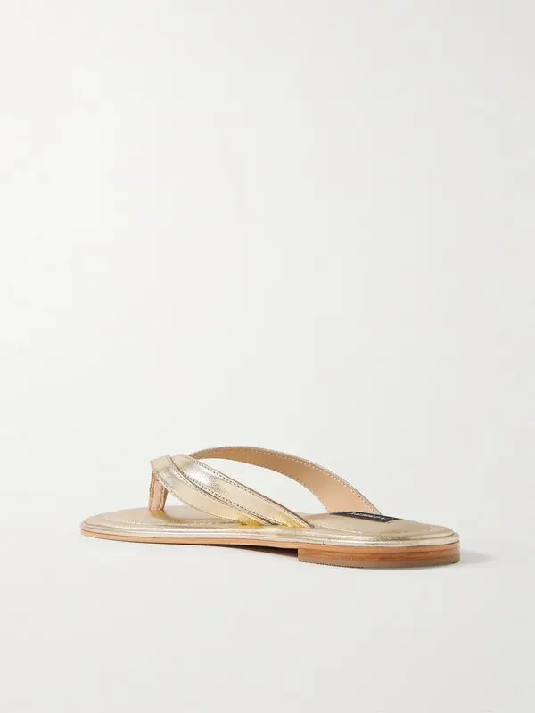 A.emery Morgan Metallic Leather Flip Flops