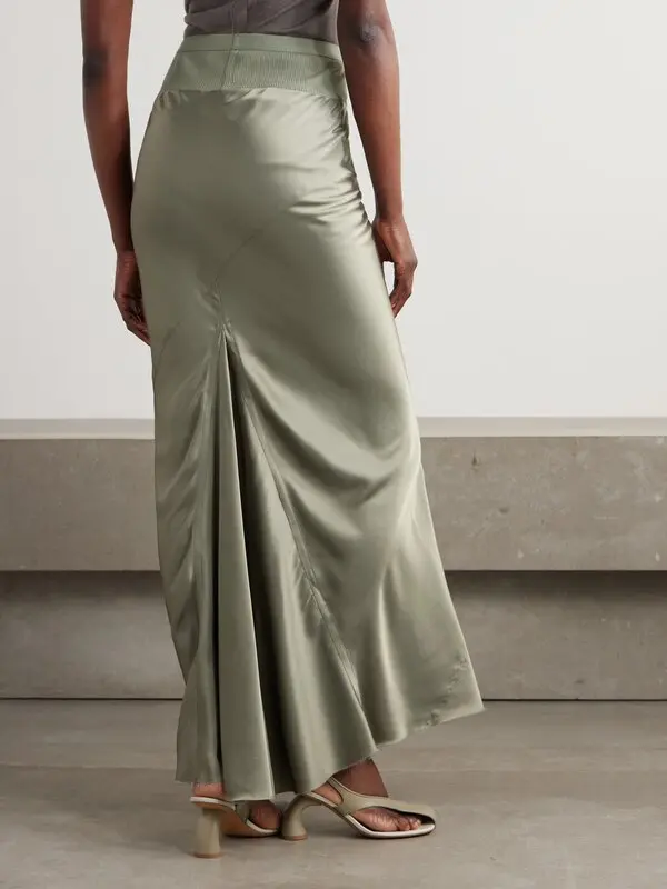 Rick Owens Long Coda Charmeuse Maxi Skirt