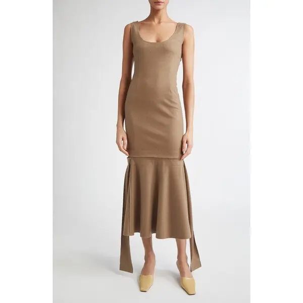 SETCHU Travel Hook & Eye Cashmere & Cotton Tank Dress - Mud