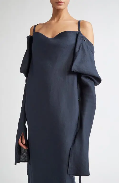 SETCHU Origami Convertible Linen Dress - Navy