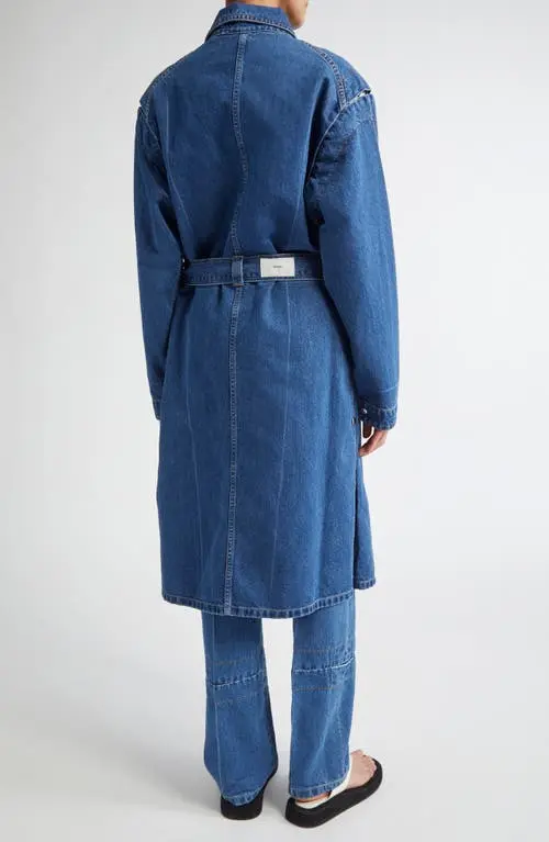 SETCHU Hook & Eye Convertible Belted Paper Denim Work Jacket