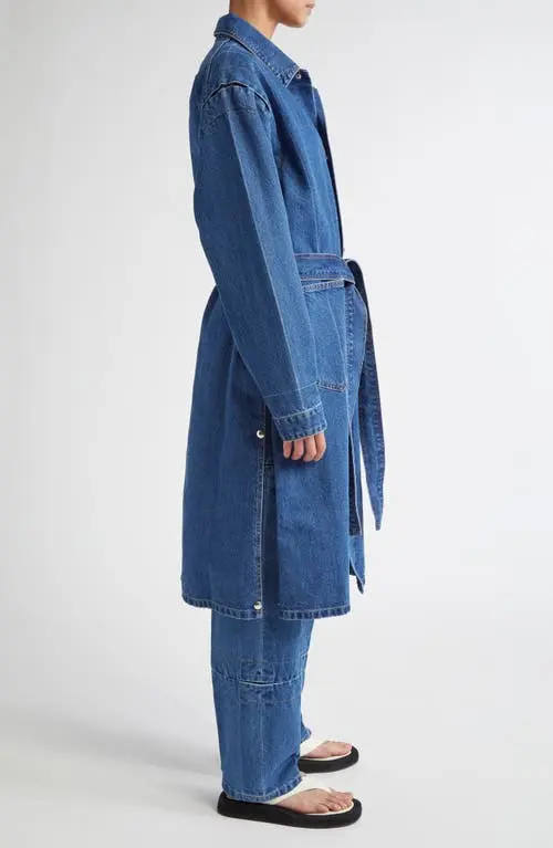 SETCHU Hook & Eye Convertible Belted Paper Denim Work Jacket