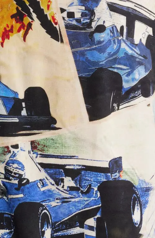 Hugo Espino Race Car Print Camp Shirt