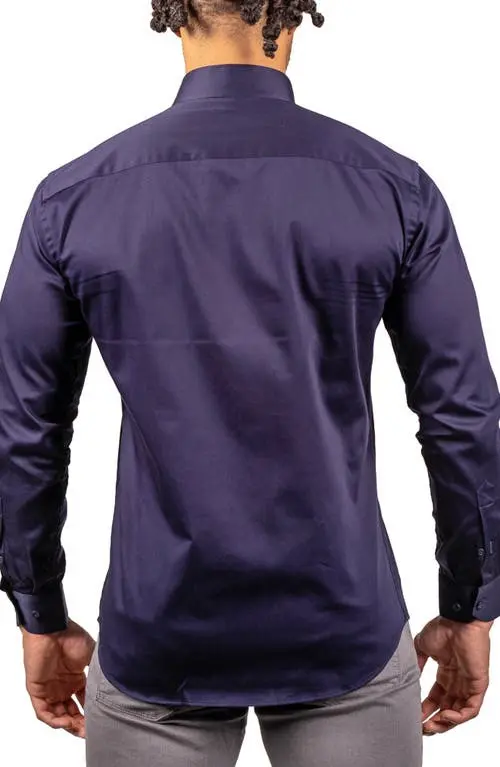 MACEOO Ceremony Prince Cotton Button-up Shirt - Blue