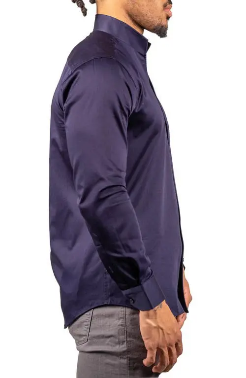 MACEOO Ceremony Prince Cotton Button-up Shirt - Blue