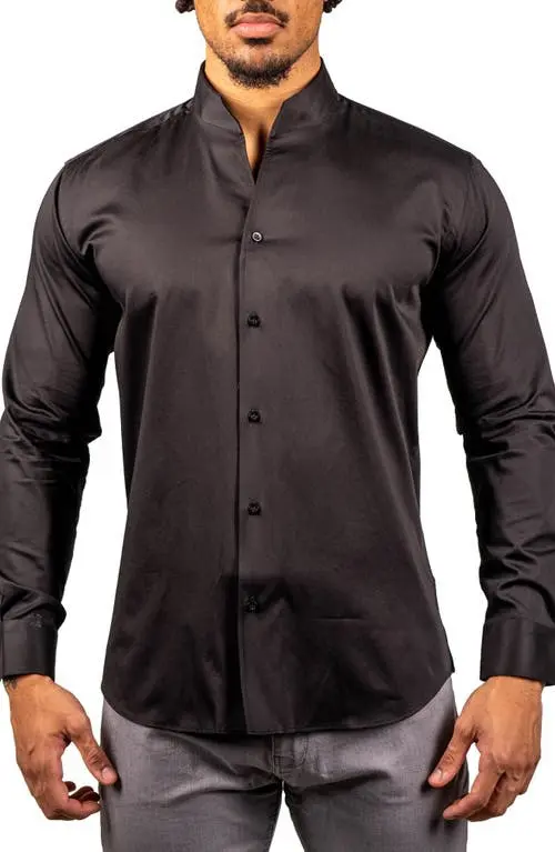 MACEOO Ceremony Prince Cotton Button-up Shirt - Black