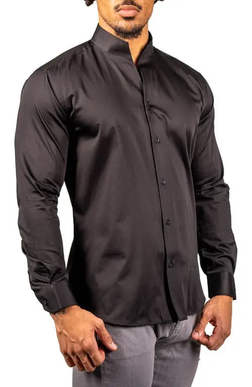 MACEOO Ceremony Prince Cotton Button-up Shirt - Black