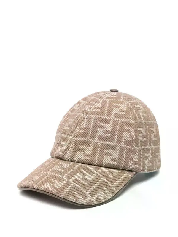 Fendi Brown Jacquard FF Hat Fendi Ff Jacquard Baseball Hat | italist main image 4