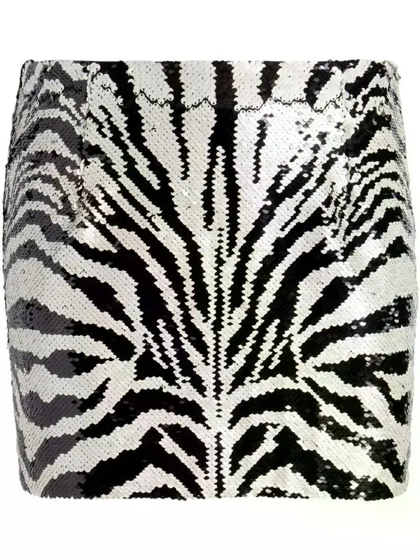 Cinq À Sept Sequin Zebra Skirt