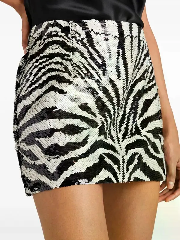 Cinq À Sept Sequin Zebra Skirt