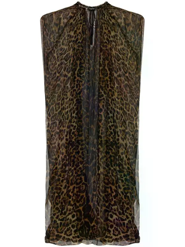 TOM FORD Silk Leopard Print Dress