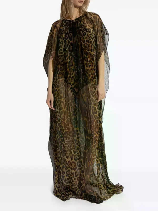 TOM FORD Silk Leopard Print Dress