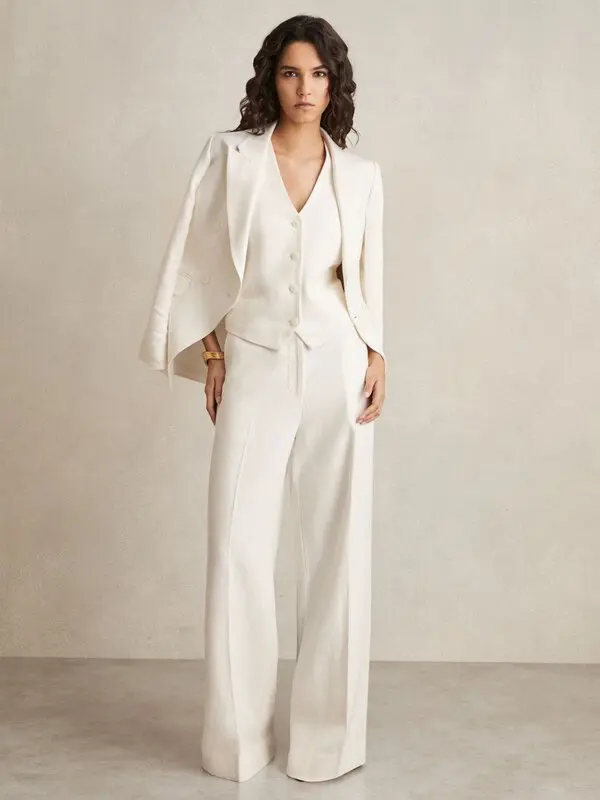 REISS Devon Linen-blend Waistcoat