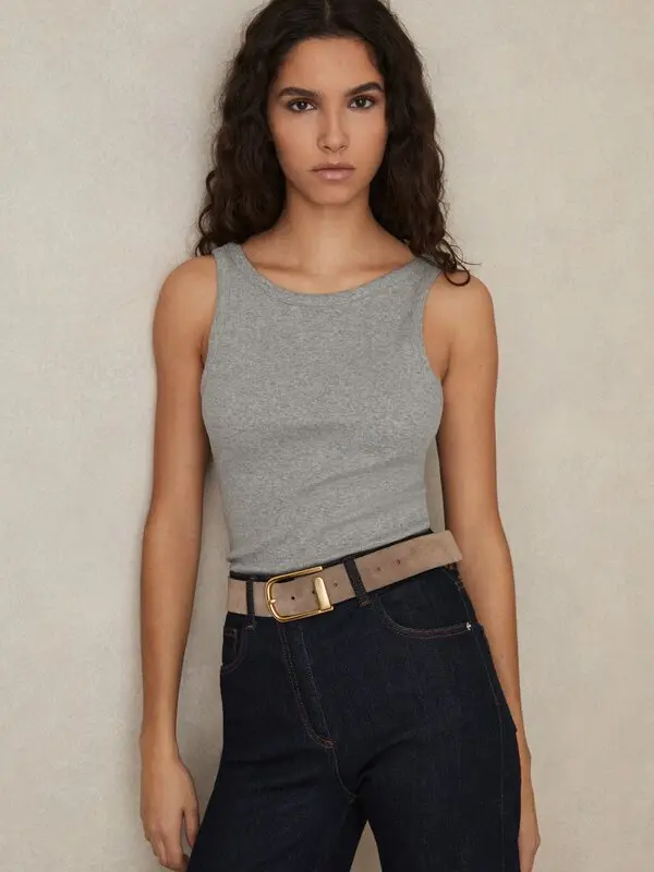 REISS Lara Stretch-cotton Vest