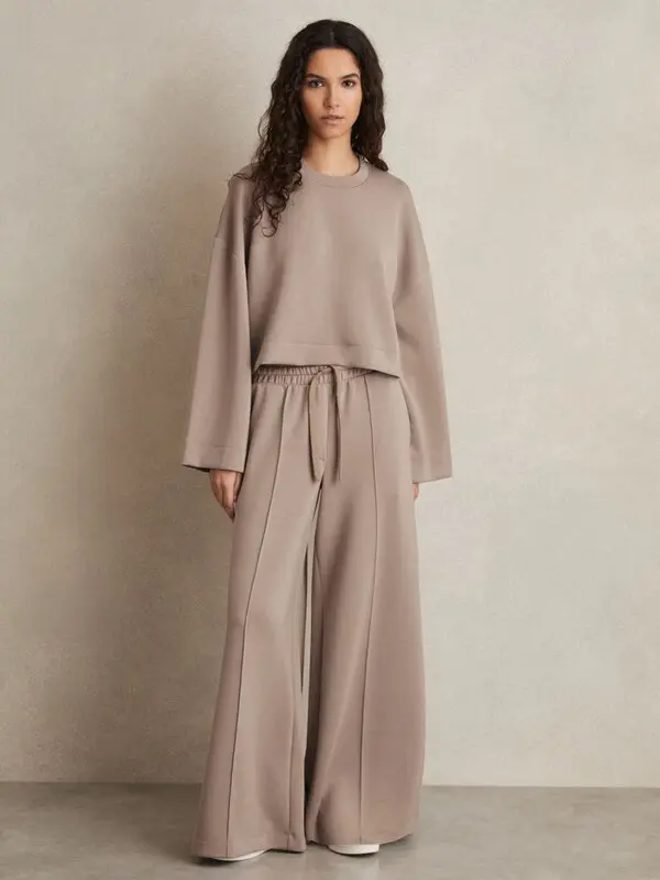 REISS Freya Interlock Cropped Sweatshirt