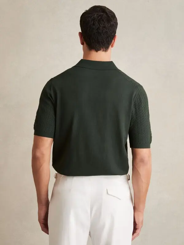 REISS Thames Textured Knit Button-through Shirt