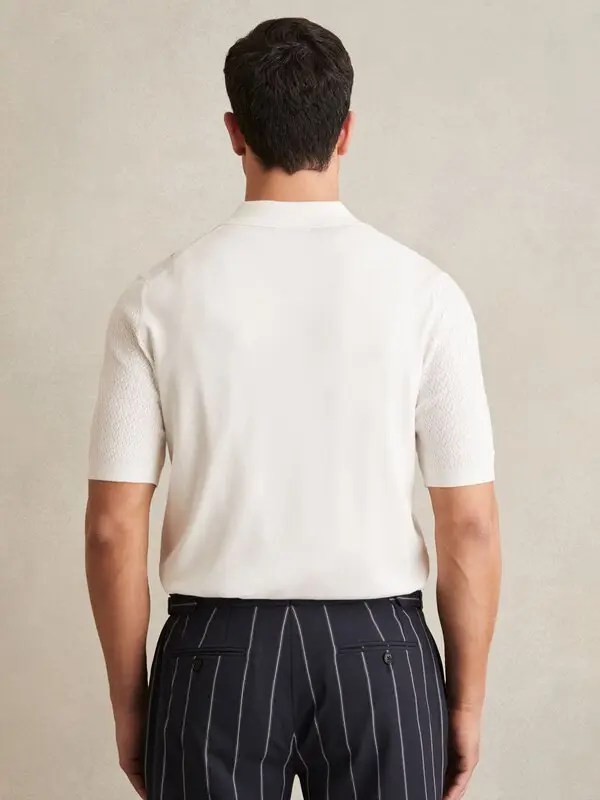 REISS Thames Textured Knit Button-through Shirt