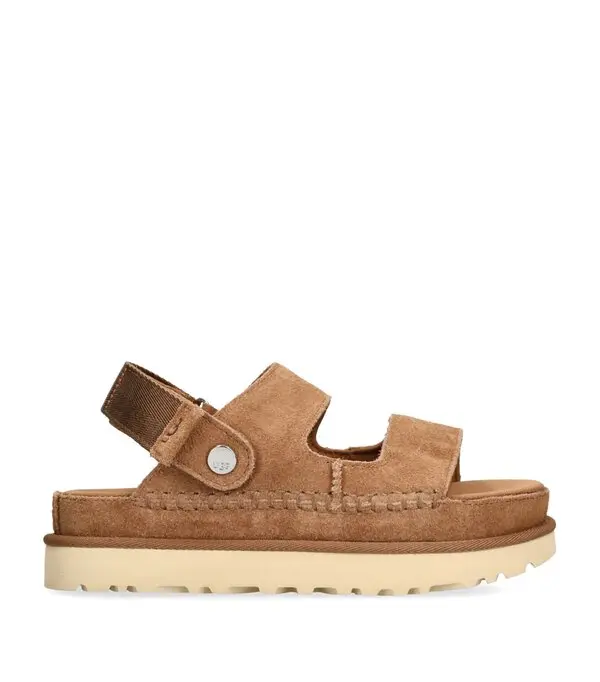 UGG Goldenstar Glide Suede Sandals - Beige