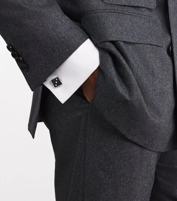 BABETTE WASSERMAN LONDON Onyx And Mother-of-pearl Dice Cufflinks