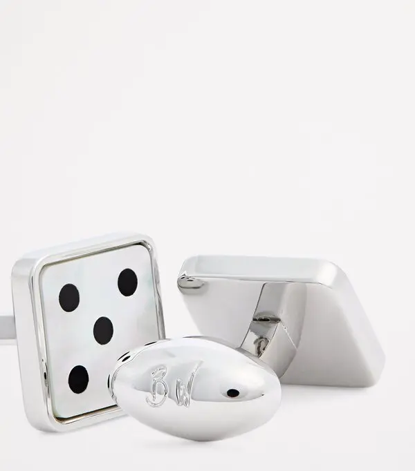 BABETTE WASSERMAN LONDON Onyx And Mother-of-pearl Dice Cufflinks