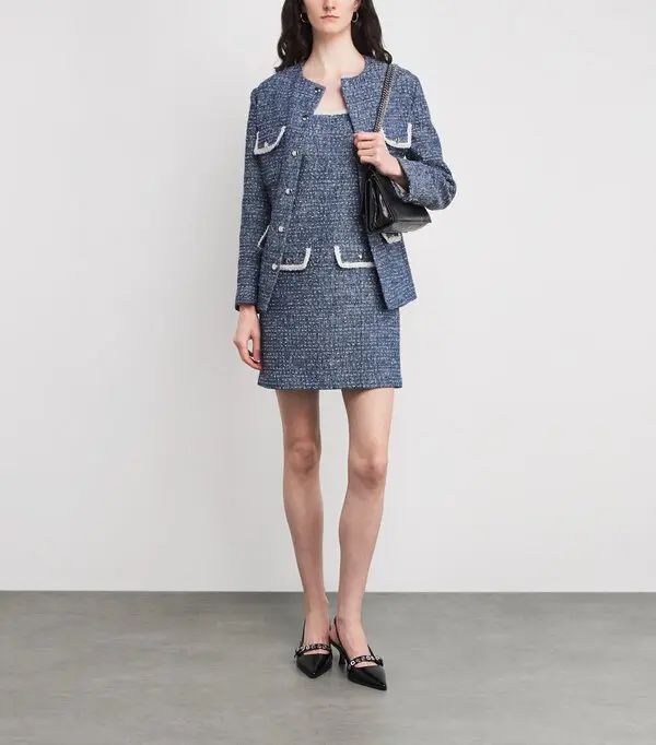 Maje Cotton-blend Tweed Mini Dress