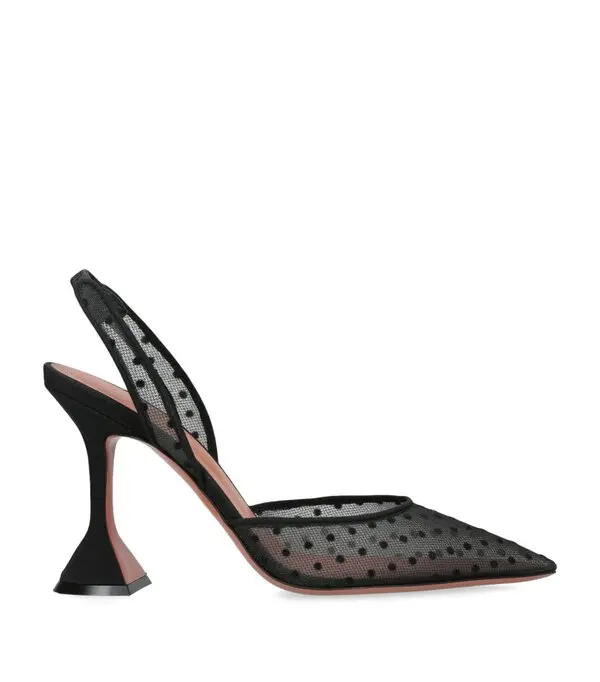Amina Muaddi Holli Slingback Pumps 95 - Black