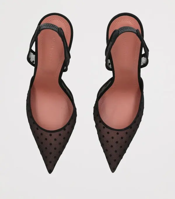 Amina Muaddi Holli Slingback Pumps 95 - Black