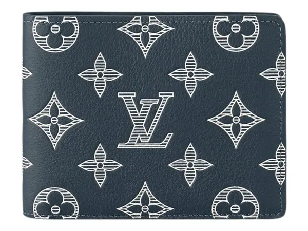 LOUIS VUITTON Ple Wallet Monogram Shadow - Ink Blue/white