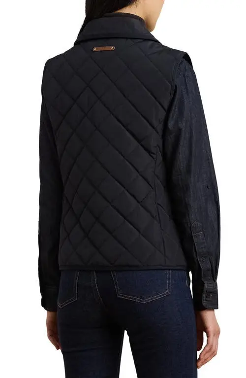Ralph Lauren Crest Patch Quilted Vest - Dark Navy