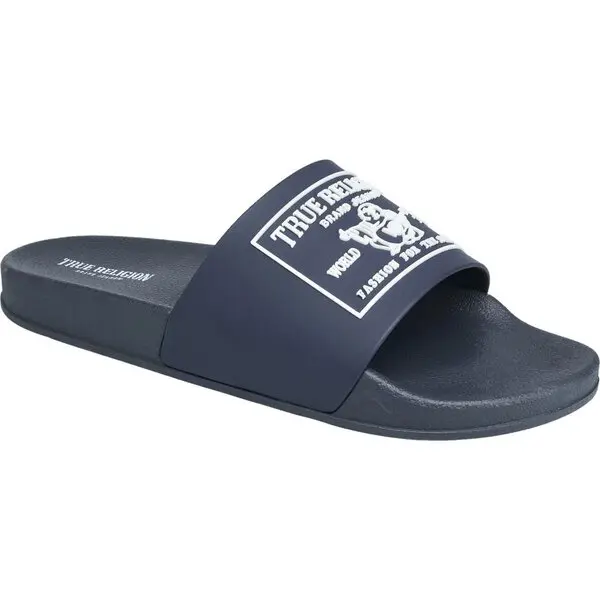 True Religion Logo Slides - Navy