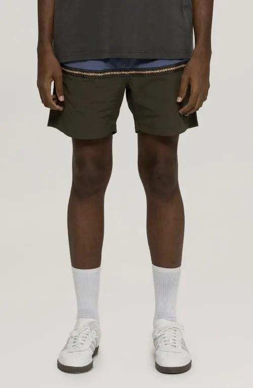 MAUI & SONS Colorblock Nylon Swim Trunks - Thyme