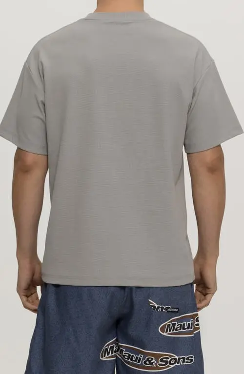 MAUI & SONS Surface Oversize Ribbed Cotton T-shirt - Grey