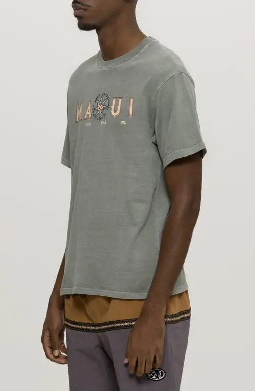 MAUI & SONS Compass Pigment Dyed Cotton Graphic T-shirt