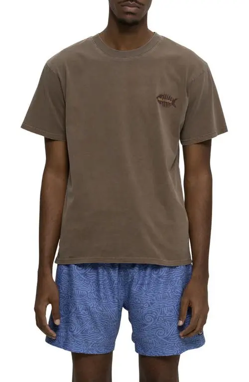 MAUI & SONS Sultan Sea Pigment Dye Graphic T-shirt - Brown