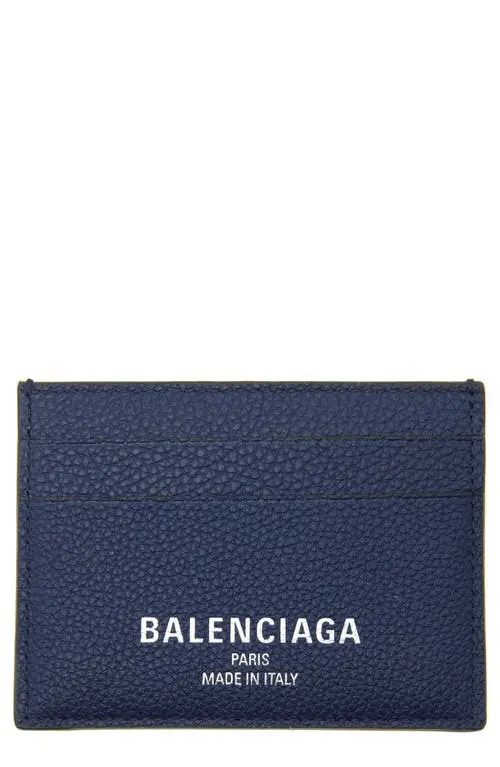 Balenciaga Logo Leather Card Case - 4032 Midnight Blue
