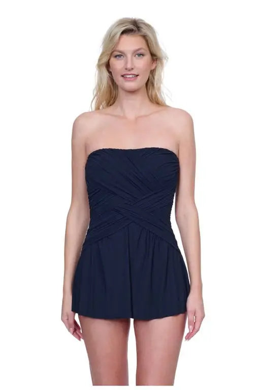 GOTTEX Lattice Bandeau Swimdress - Black