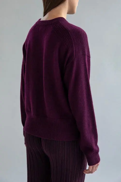SSKEIN Crew Neck Pullover - Aubergine