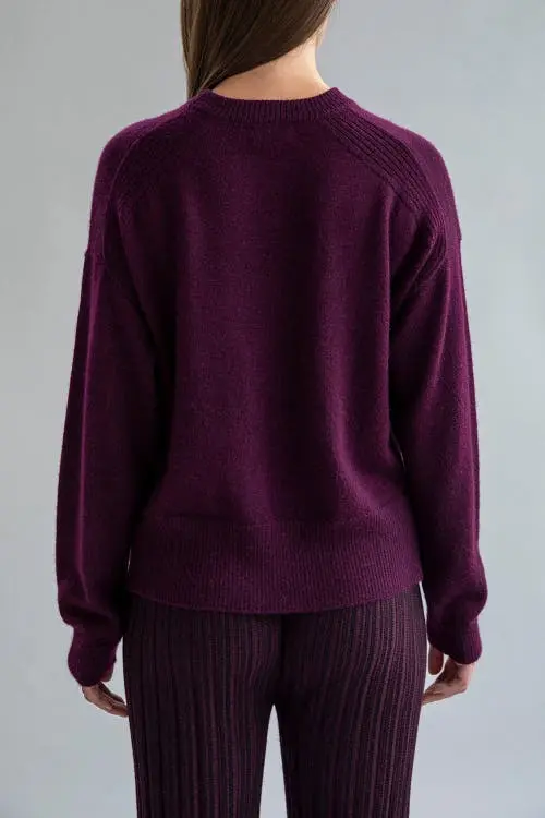 SSKEIN Crew Neck Pullover - Aubergine