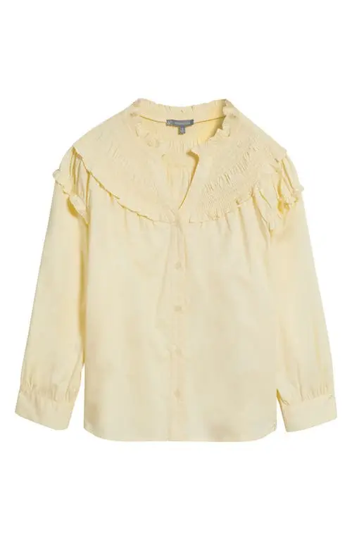 Wit & Wisdom Smocked Yoke Ruffle Shirt