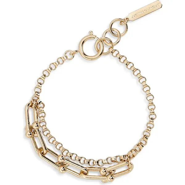 JUSTINE CLENQUET Hanel Mixed Chain Bracelet - Gold