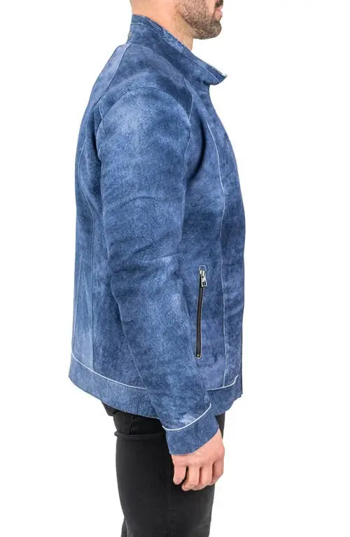 MACEOO Denim Effect Suede Jacket