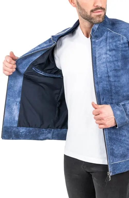 MACEOO Denim Effect Suede Jacket