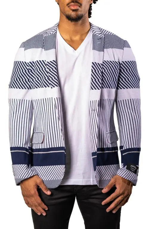 MACEOO Unconstructed Stripe Knit Blazer