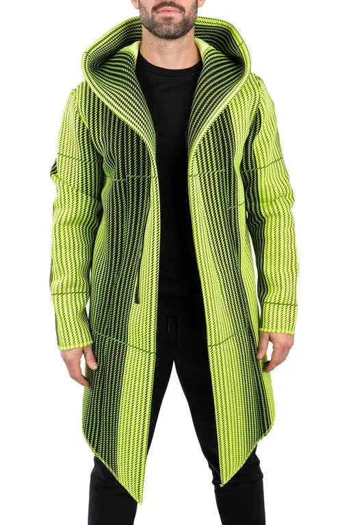 MACEOO Abstract Printed Hooded Jacket - Green